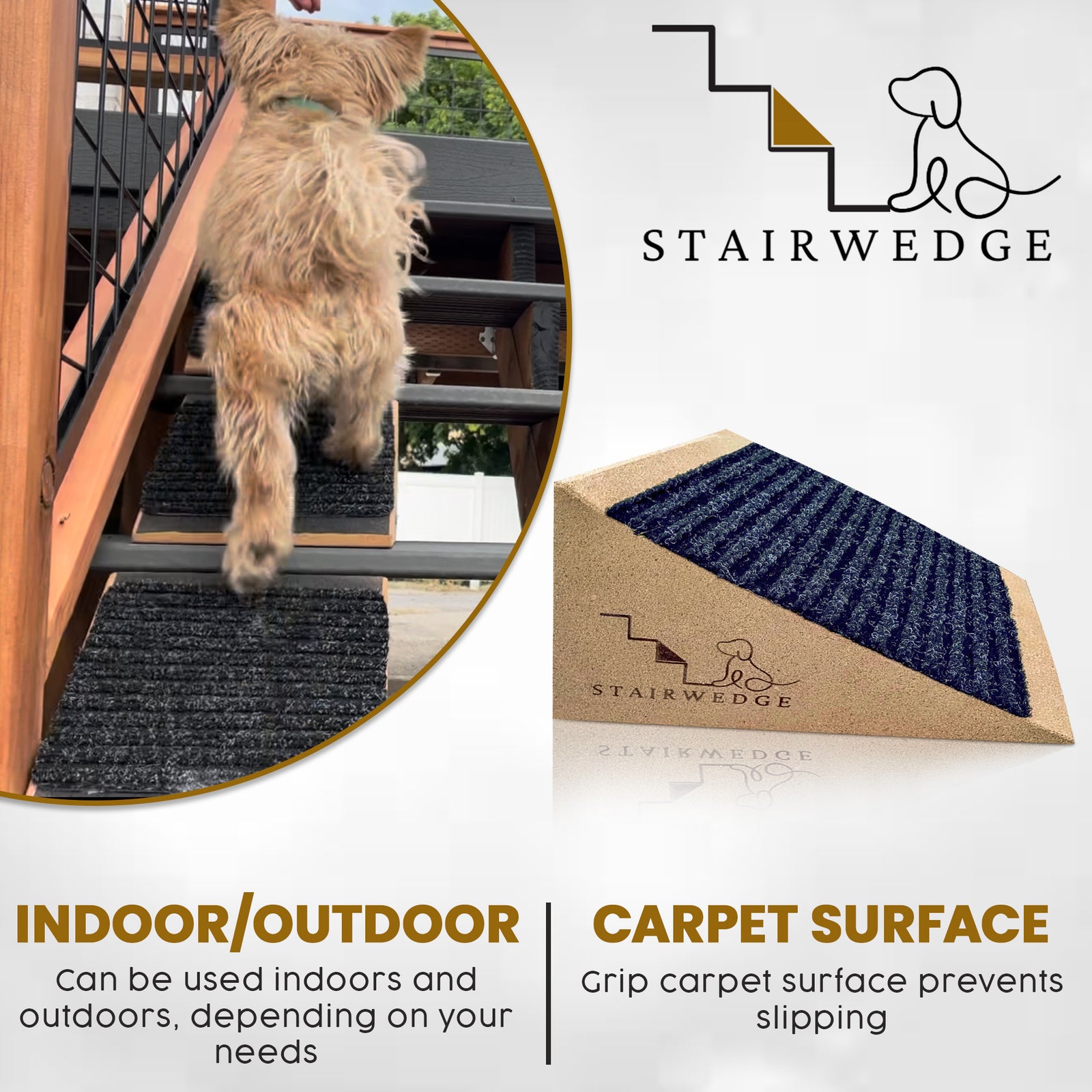 Stairwedge - Dog Ramp for Small Dogs - Versatile Stair Ramp for Any St